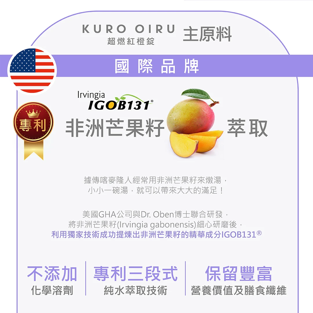 KURO OIRU 超燃紅橙錠 (60錠) 美國及義大利雙專利配方