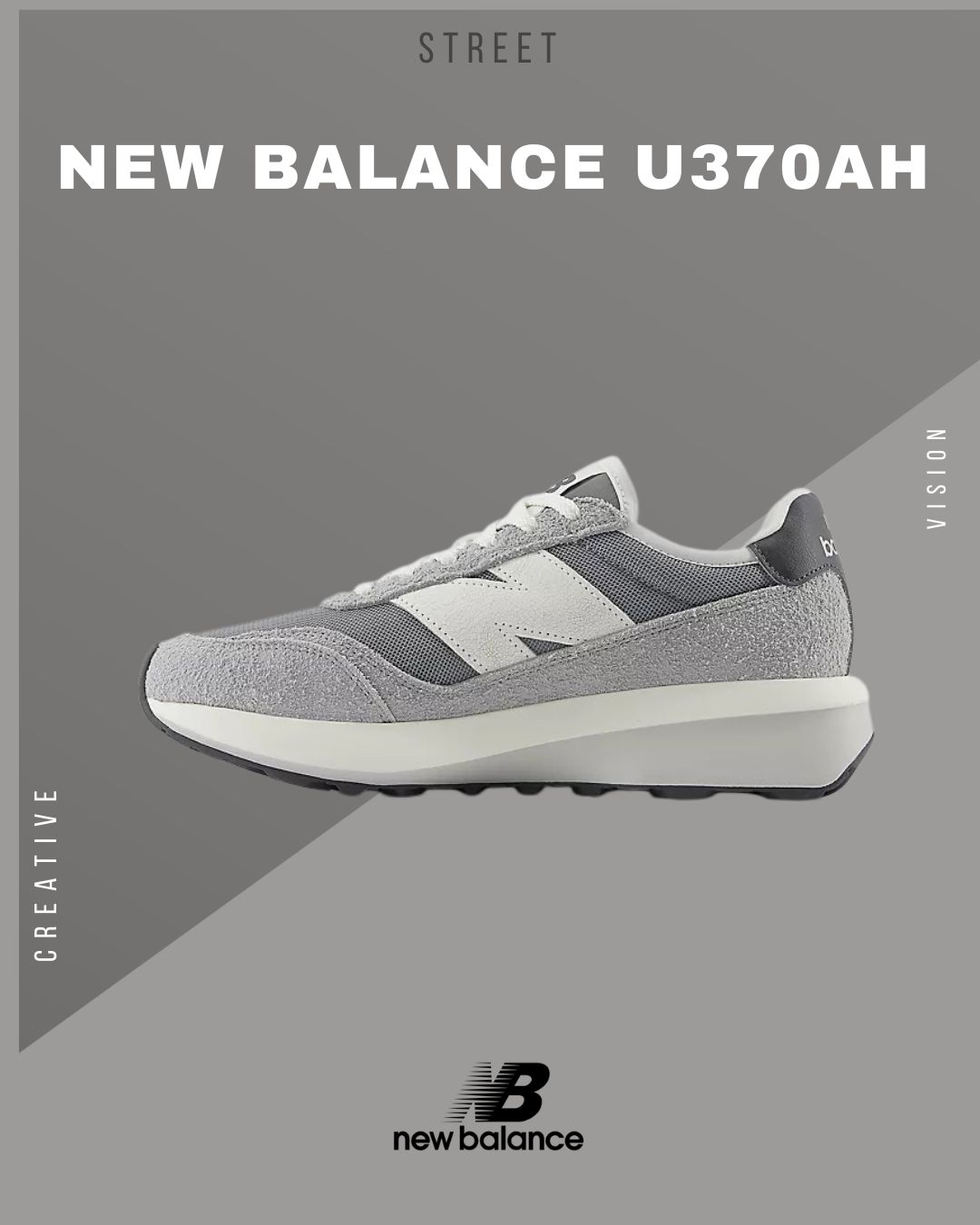 New Balance 370 灰白麂皮U370AH 從球鞋到穿搭，每一件單品都是精選 正品球鞋、潮流服飾、人氣代購推薦盡在 STR 潮流精品