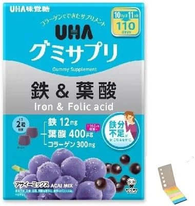 日本costco限定UHA鐵+葉酸軟糖110日份220粒 莃莃日本趣
