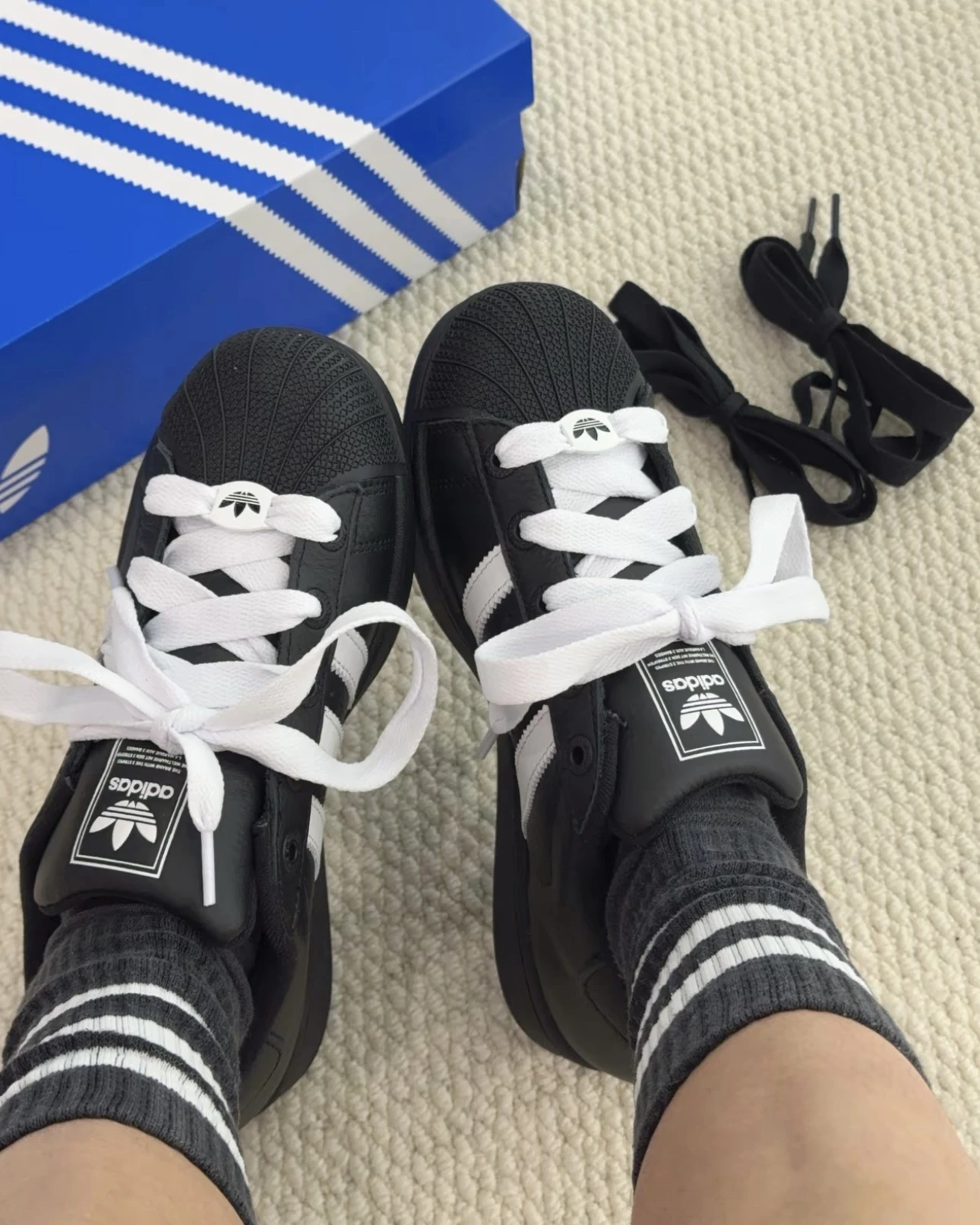 Adidas SUPERSTAR 2.0 黑白厚底貝殼頭(JI3538 KK4474) 球鞋 國外代購 潮流 精品 全球代購