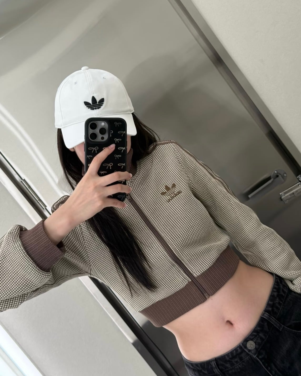 ADIDAS TRACK TOP 華夫格 深土棕 短版 立領運動外套(KC2645) 球鞋 國外代購 潮流 精品 全球代購