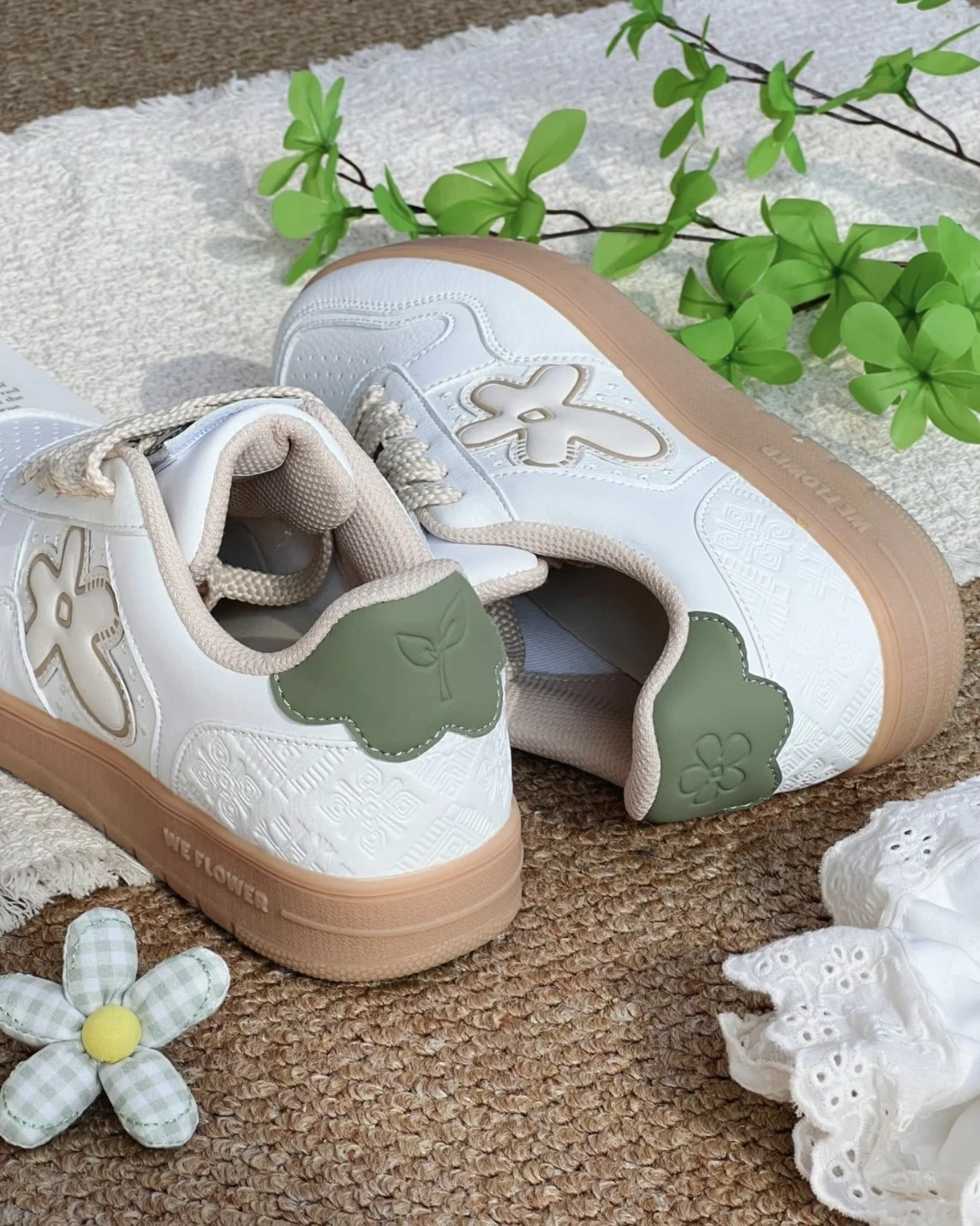 NSTNEW START x We Flower 撞色酪梨綠 小花鞋 球鞋 國外代購 潮流 精品 全球代購