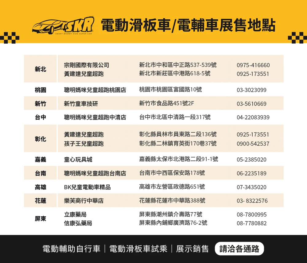 SKR S20 飛將折疊電動滑板車 聰明媽咪兒童超跑SKR - 兒童電動車實體門市