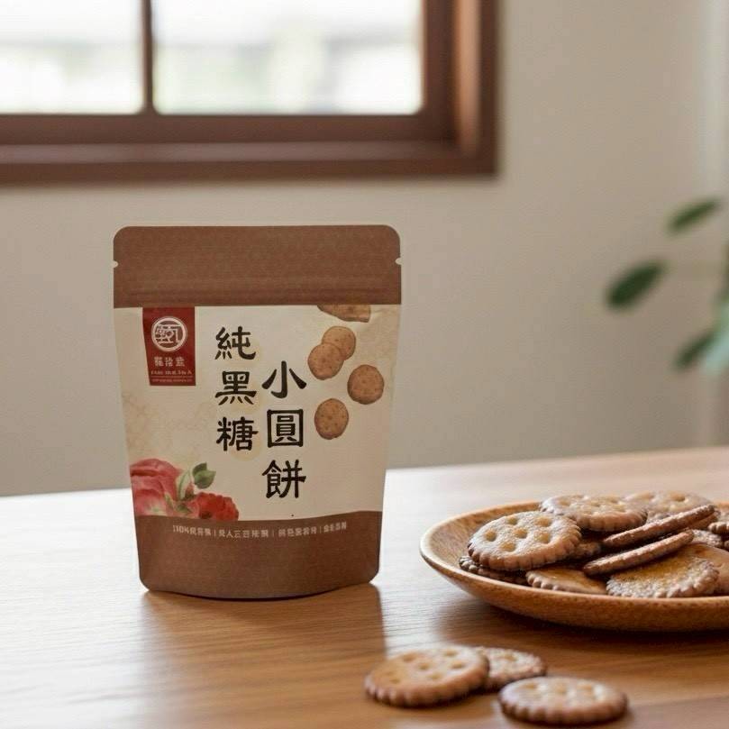 【甄拾堂】純黑糖小圓餅｜100%純黑糖、全穀小麥酥脆口感，隨手包免運特惠 ThinkthingStudio台灣總代理